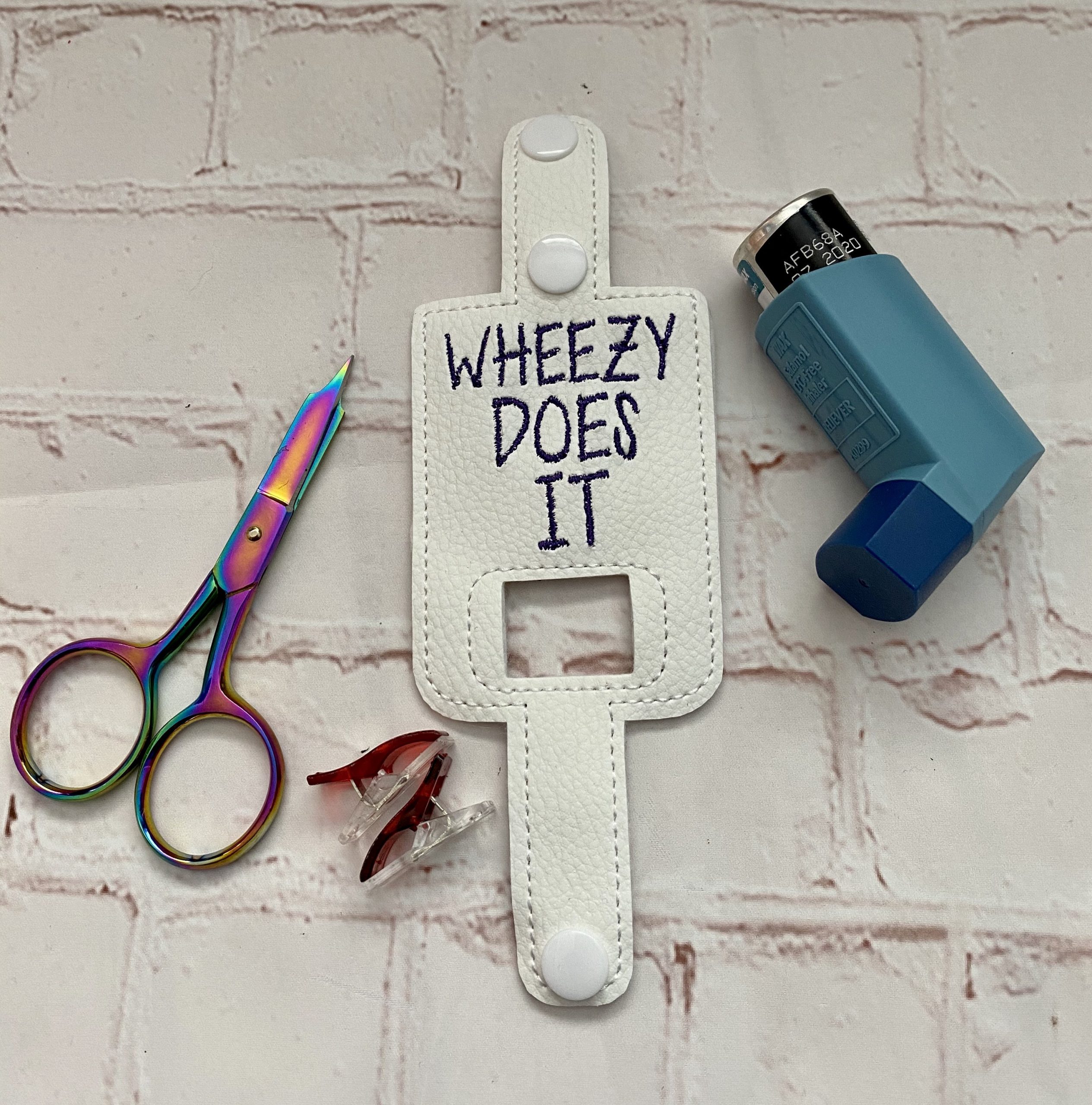 White Inhaler Case, pump case, inhaler cover, pump cover, Wheezy Does ...